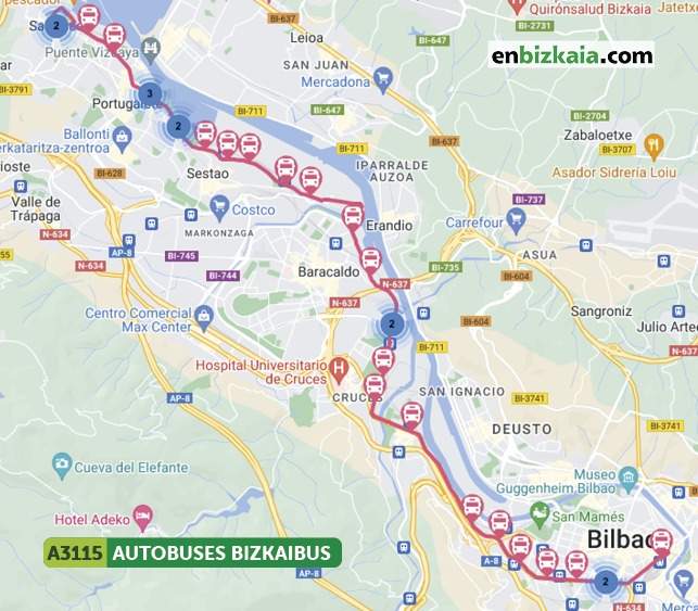 L nea Bizkaibus A3115 Bilbao Santurtzi L nea Bizkaibus A3115 Bilbao Santurtzi